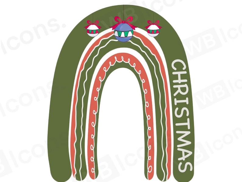 Christmas Rainbow Bundle, Clip Art Set, 12 Rainbows, Digital, Christmas ...