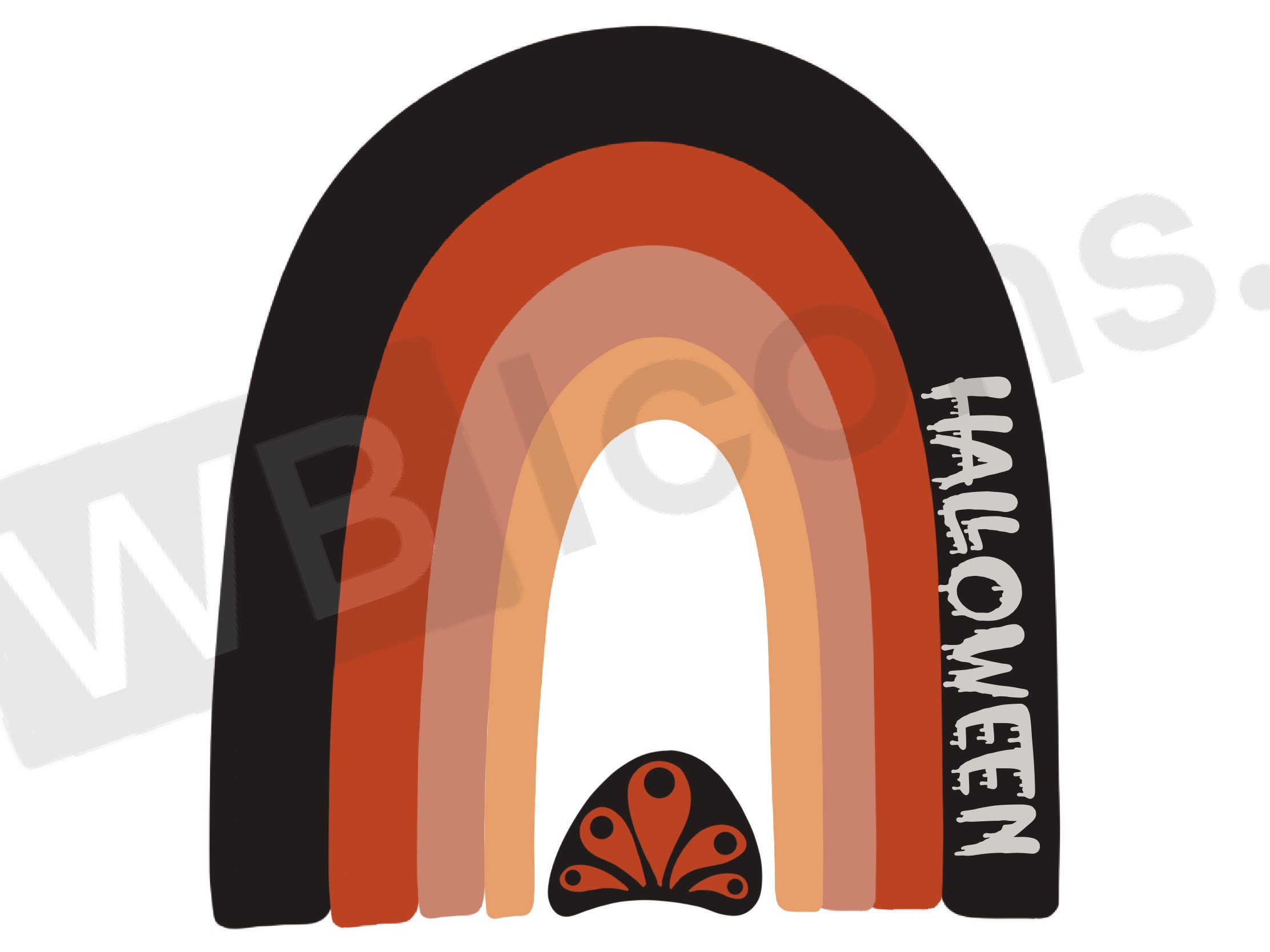 Halloween Rainbow Bundle, Clip Art Set, 12 Rainbows, Digital, Halloween ...