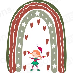 Christmas Rainbow Bundle, Clip Art Set, 12 Rainbows, Digital, Christmas ...