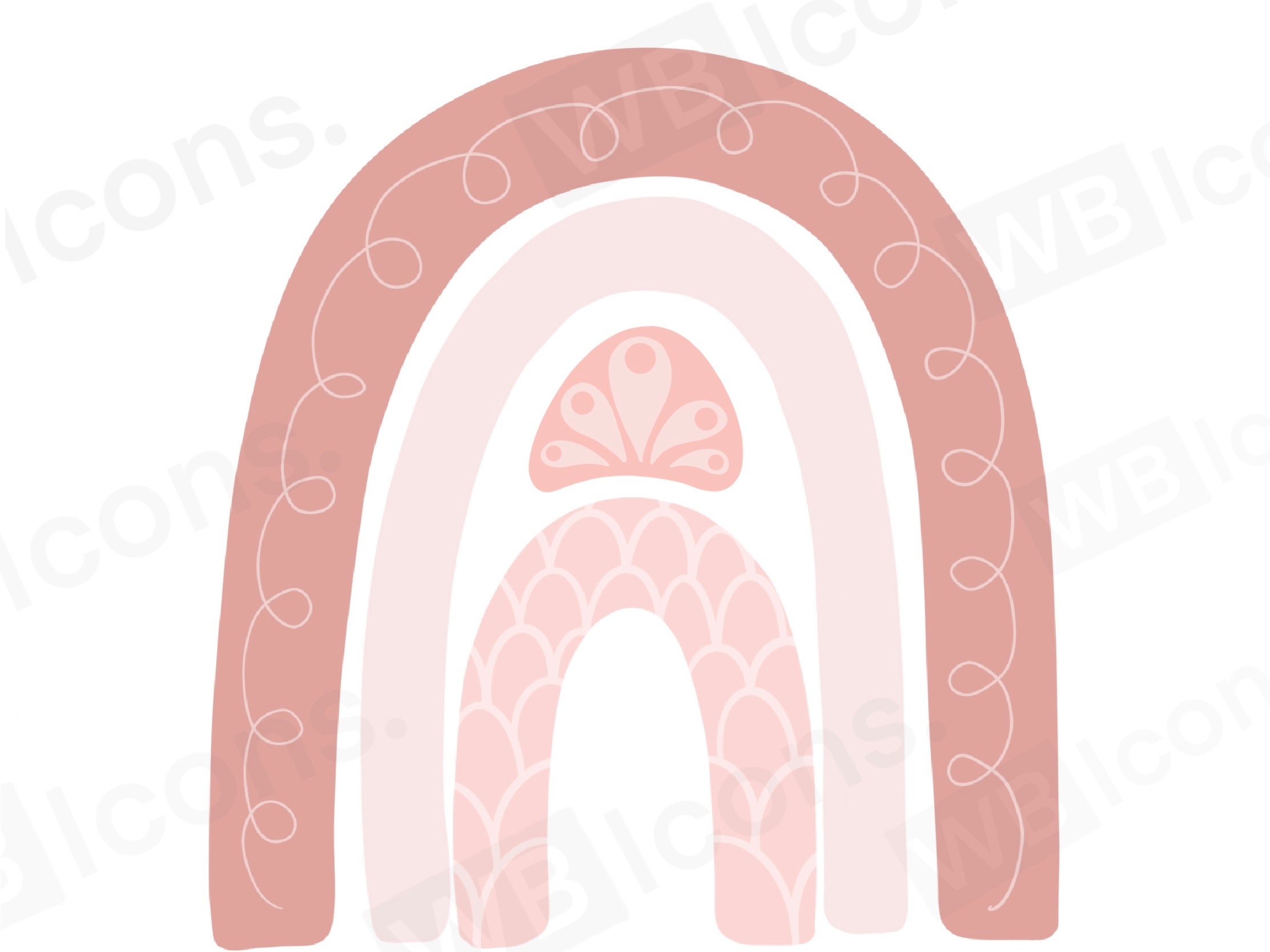 Baby Pink Rainbow Bundle, Clip Art Set, 12 Rainbows, Digital, Baby ...