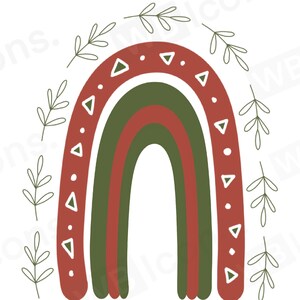 Christmas Rainbow Bundle, Clip Art Set, 12 Rainbows, Digital, Christmas ...