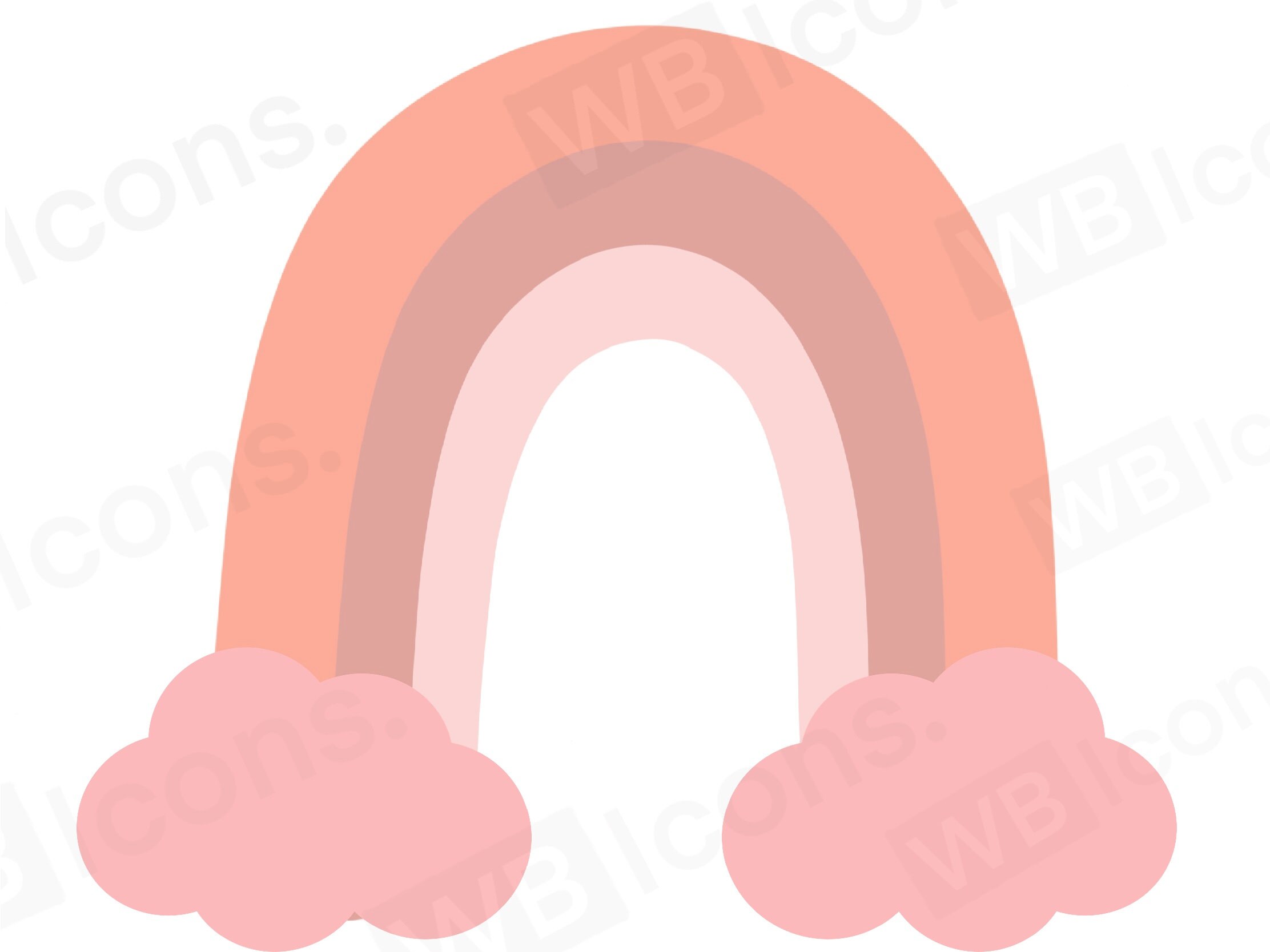 Baby Pink Rainbow Bundle, Clip Art Set, 12 Rainbows, Digital, Baby ...