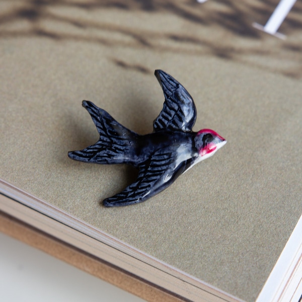Swallow Brooch - Etsy