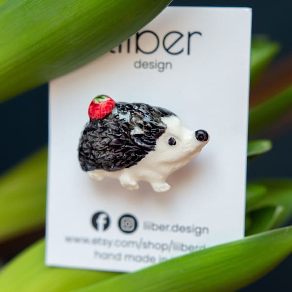 Hedgehog Brooches - Etsy