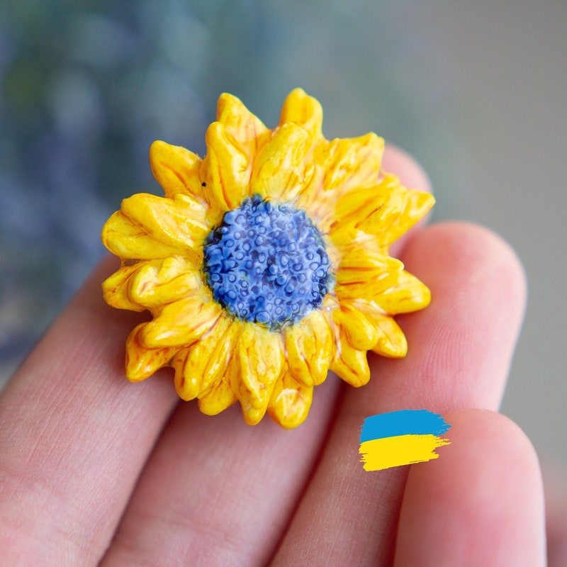 Sunflower Brooch - Etsy