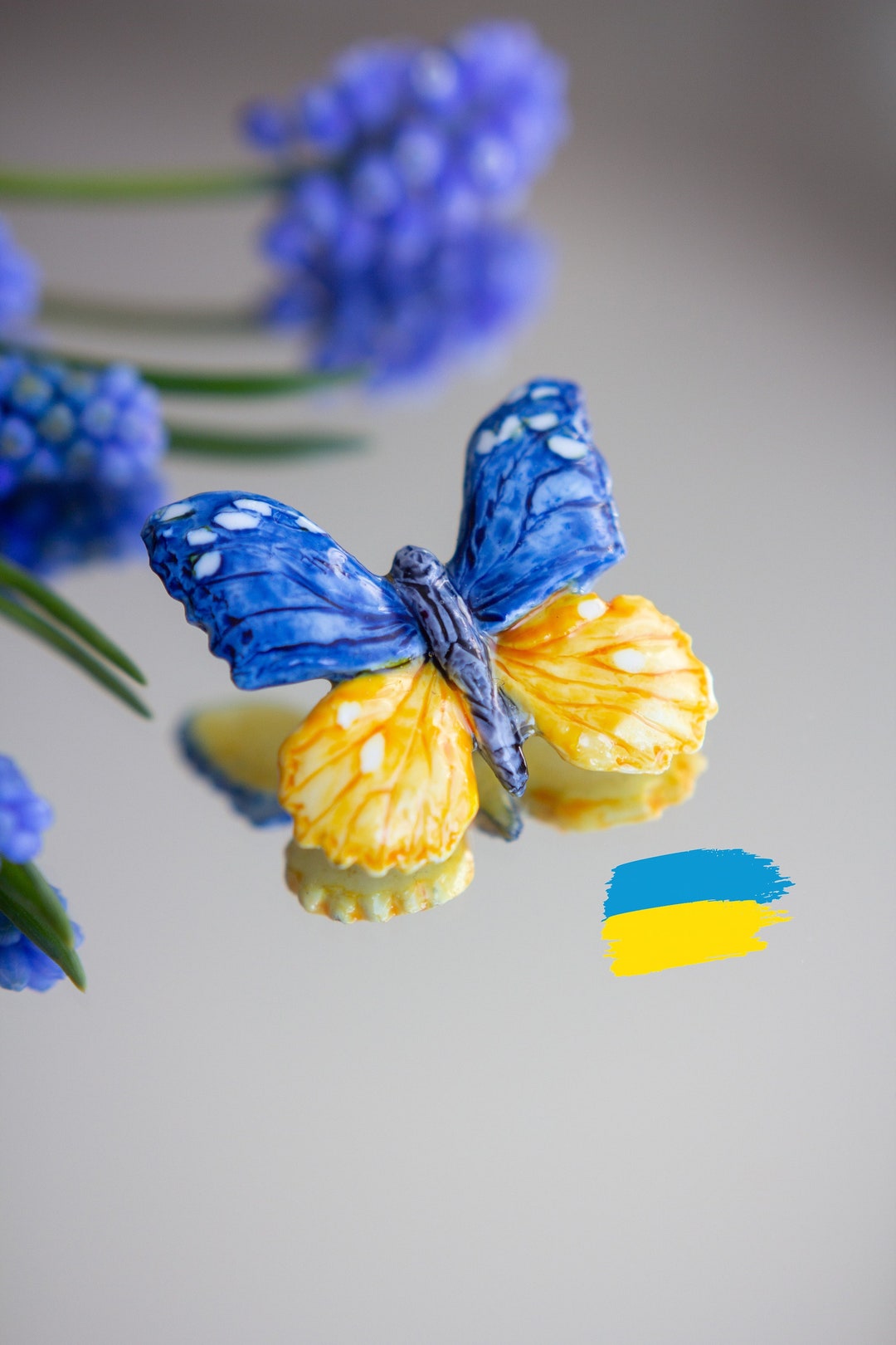 Ukraine Butterfly Brooch/ Solidarity Blue, Yellow Butterfly Pin ...
