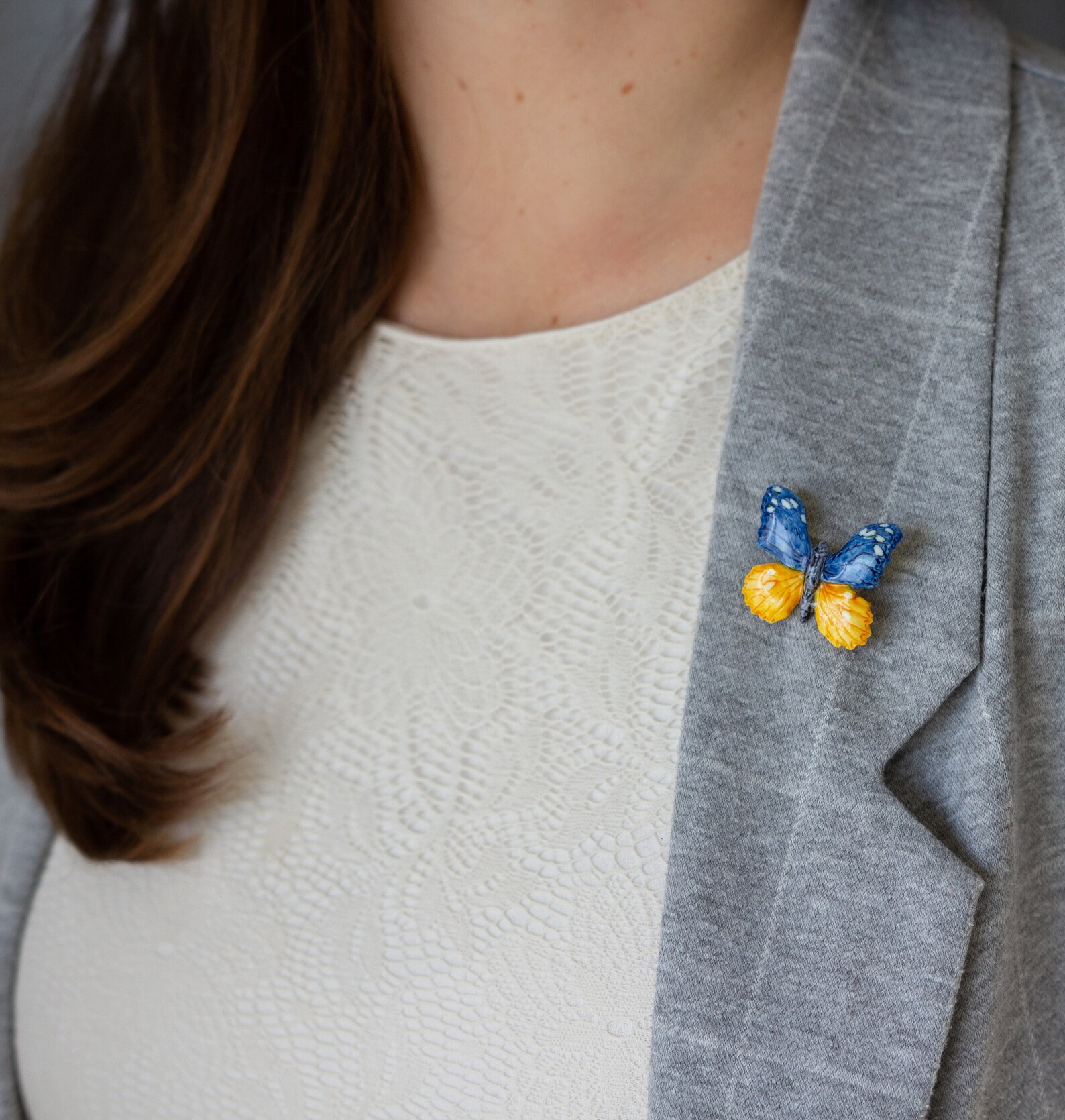 Ukraine Butterfly Brooch/ Solidarity Blue, Yellow Butterfly Pin ...