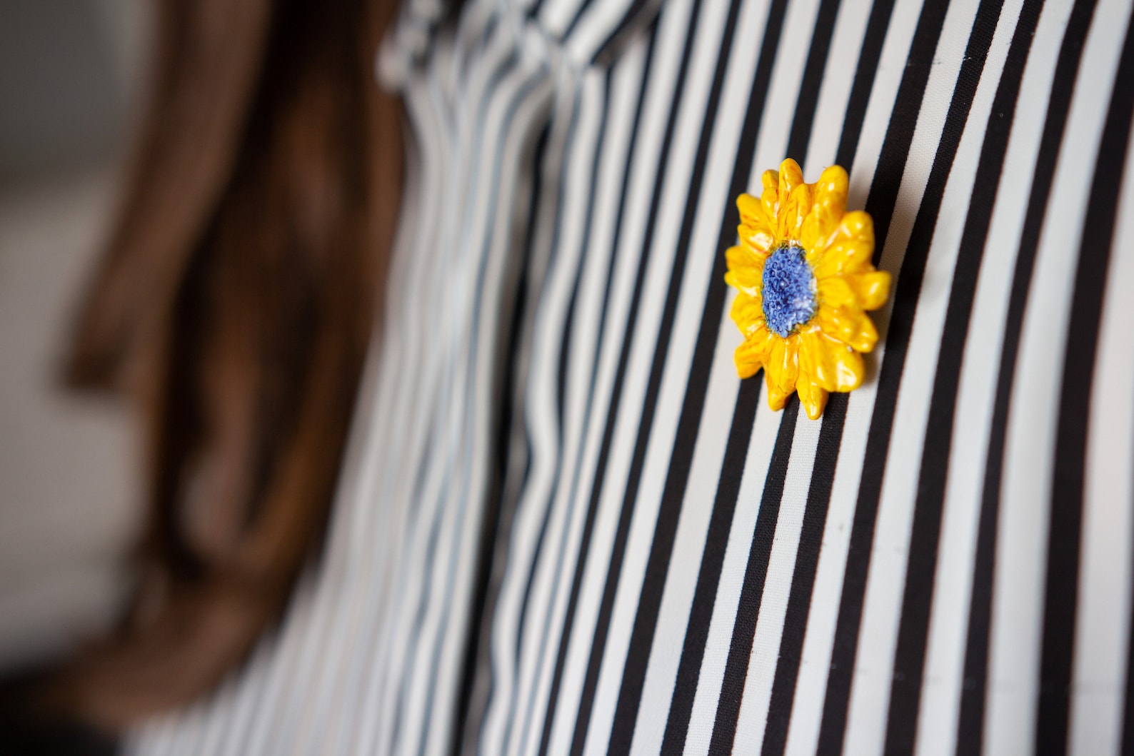 Ukraine Sunflower Brooch/ Solidarity Blue, Yellow Flower Pin/ *donates ...