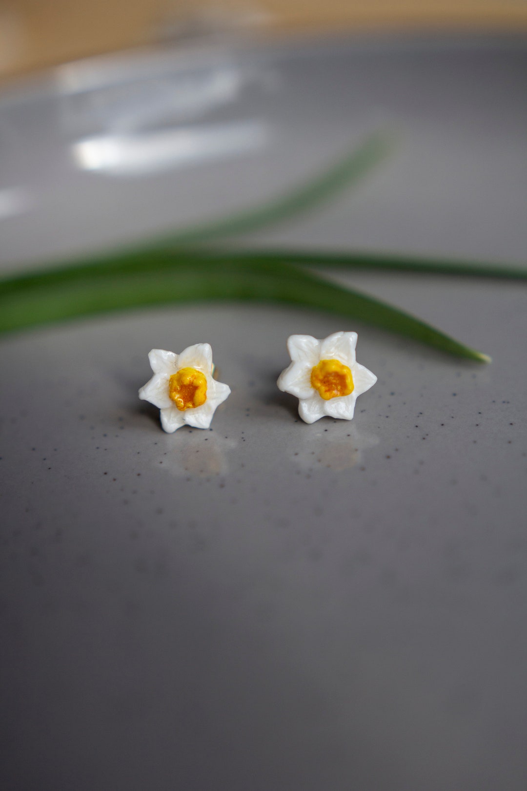 Handmade Daffodil Stud Earrings: Polymer Clay Floral Jewelry - Etsy