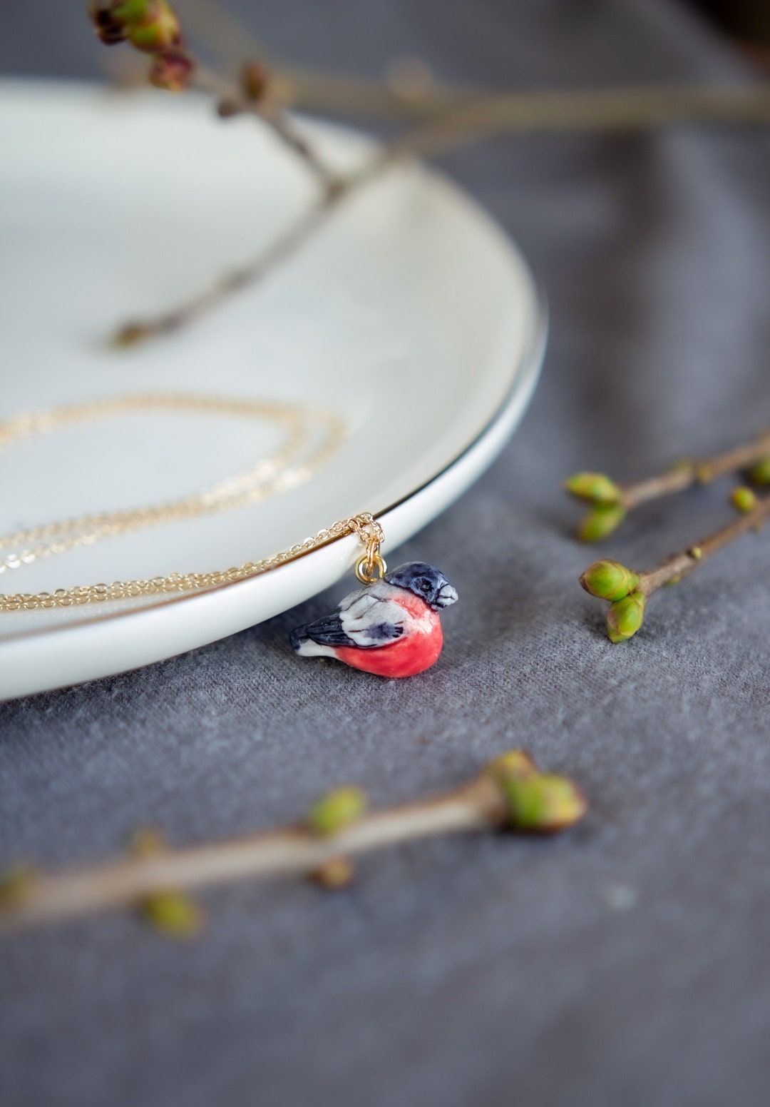 Redbreast Robin Pendant Necklace – Handcrafted Bird Jewelry, British ...