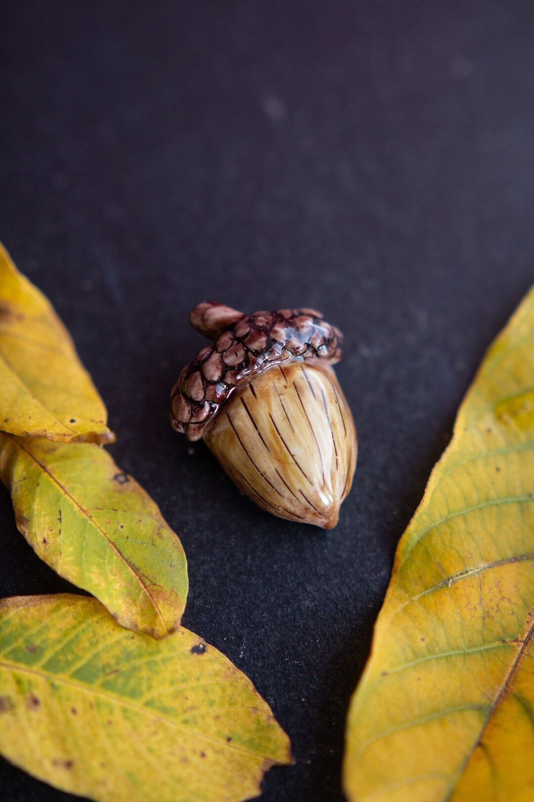 Lucky Acorn Brooch/ Oak Tree Pin/ Realistic, Unisex Pin/ Rustic Wooden ...