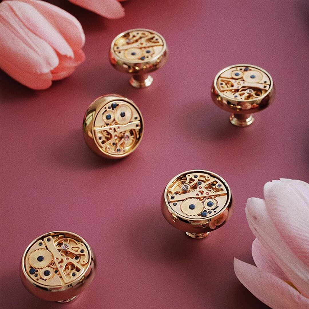 Watch Movement Round Cabinet Knobs Cupboard Knobs Wardrobe Knobs Drawer ...