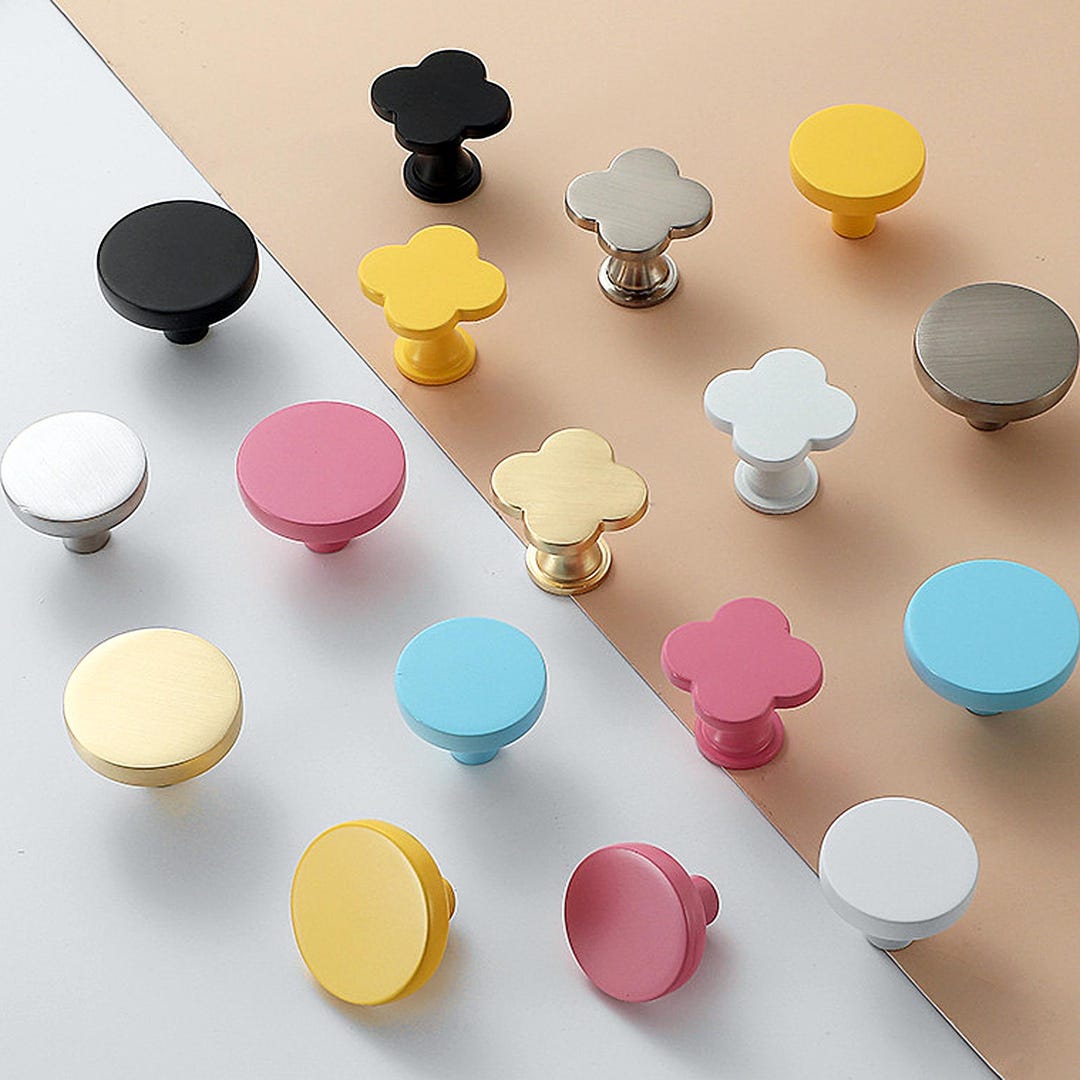 Colored Round Kids Drawer Knobs - Nursery Closet Knobs - Kids Room Door ...