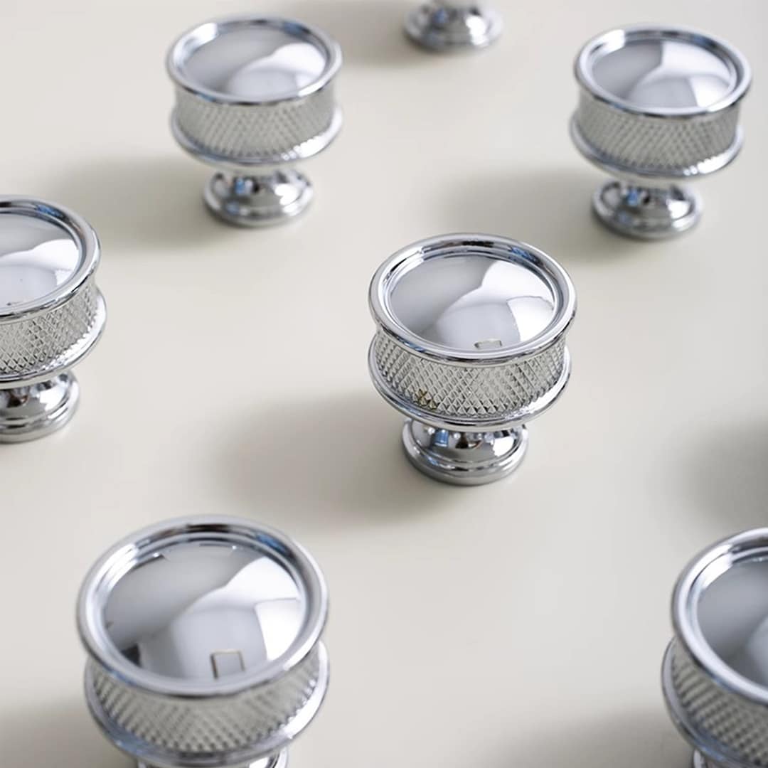 Silver Round Cabinet Knobs Cupboard Knobs Wardrobe Knobs Drawer Knobs ...