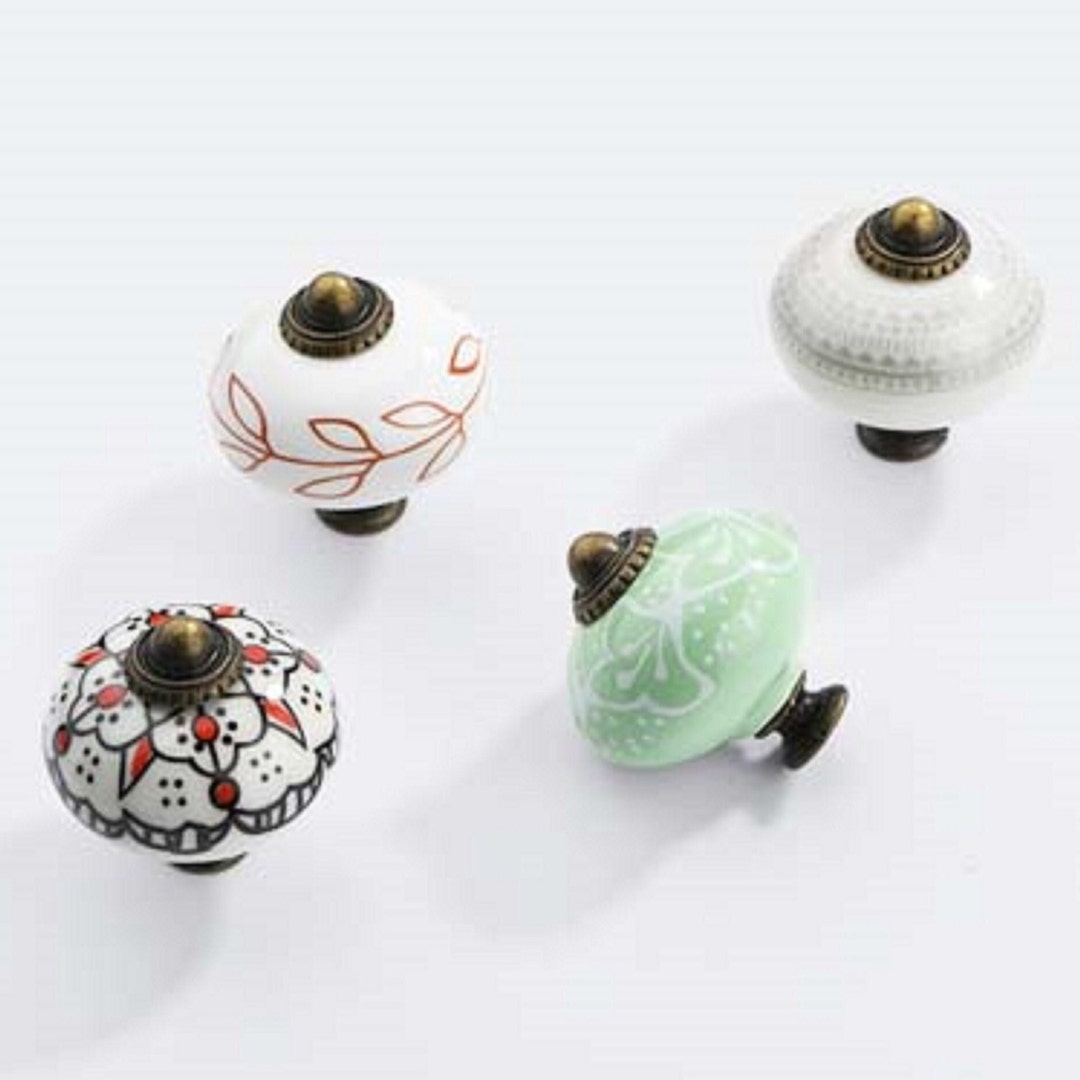 Ceramic Dresser Cabinet Knobs - Wardrobe Knobs - Kitchen Knobs - Table ...