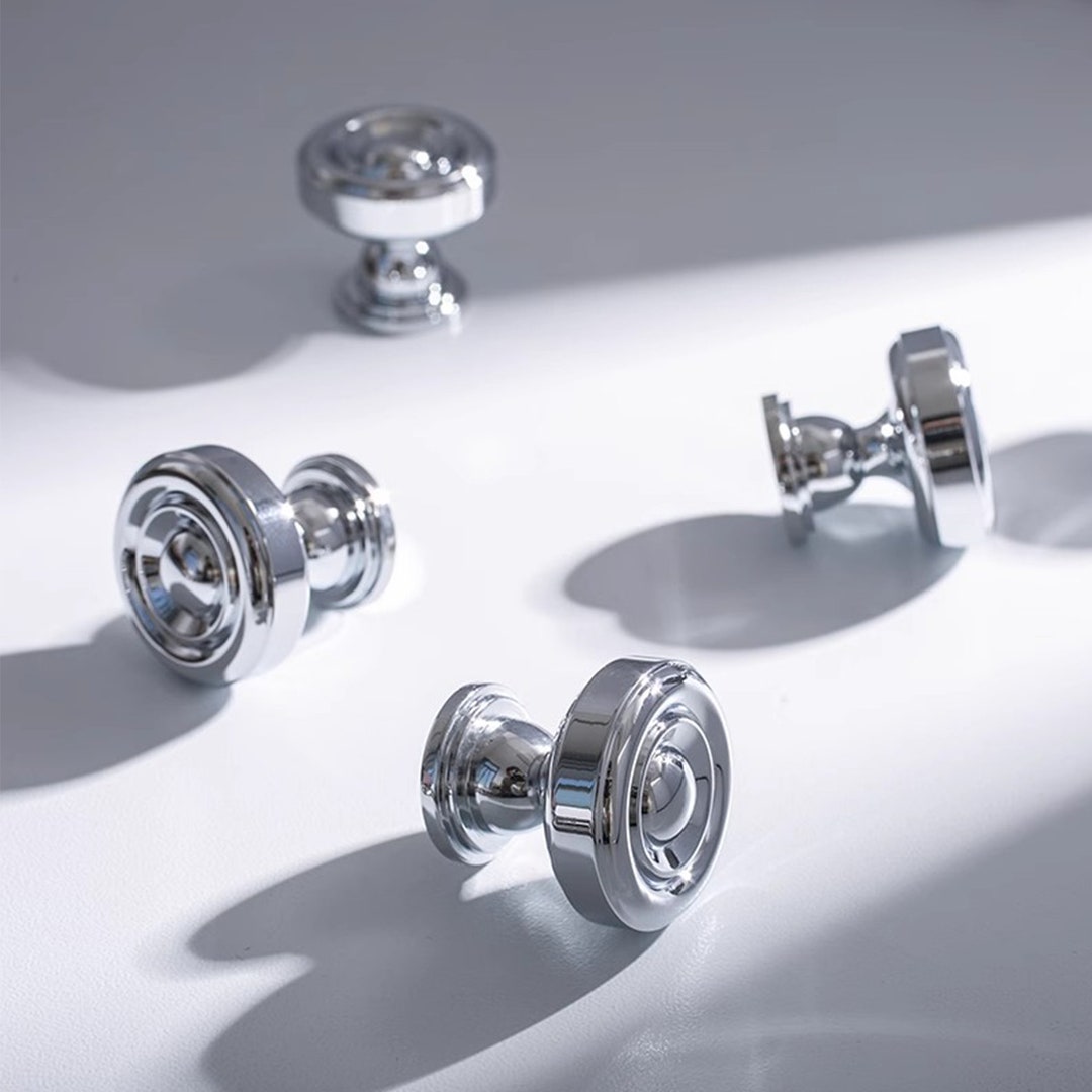 Sliver Round Cabinet Knobs Cupboard Knobs Wardrobe Knobs - Etsy