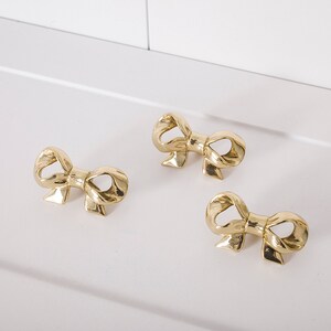Bow-knot Shape Brass Knobs - Cabinet Knobs - Dresser Knobs - Wardrobe Knobs - Furniture Decor ...