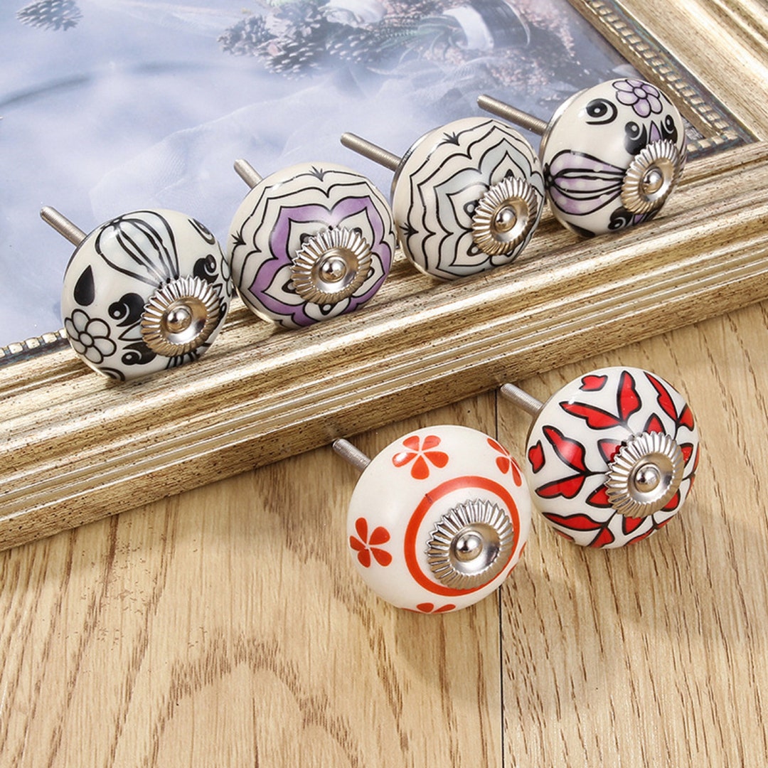 Round Ceramic Knobs - Sideboard Knobs - Wardrobe Door Knobs - Cupboard ...