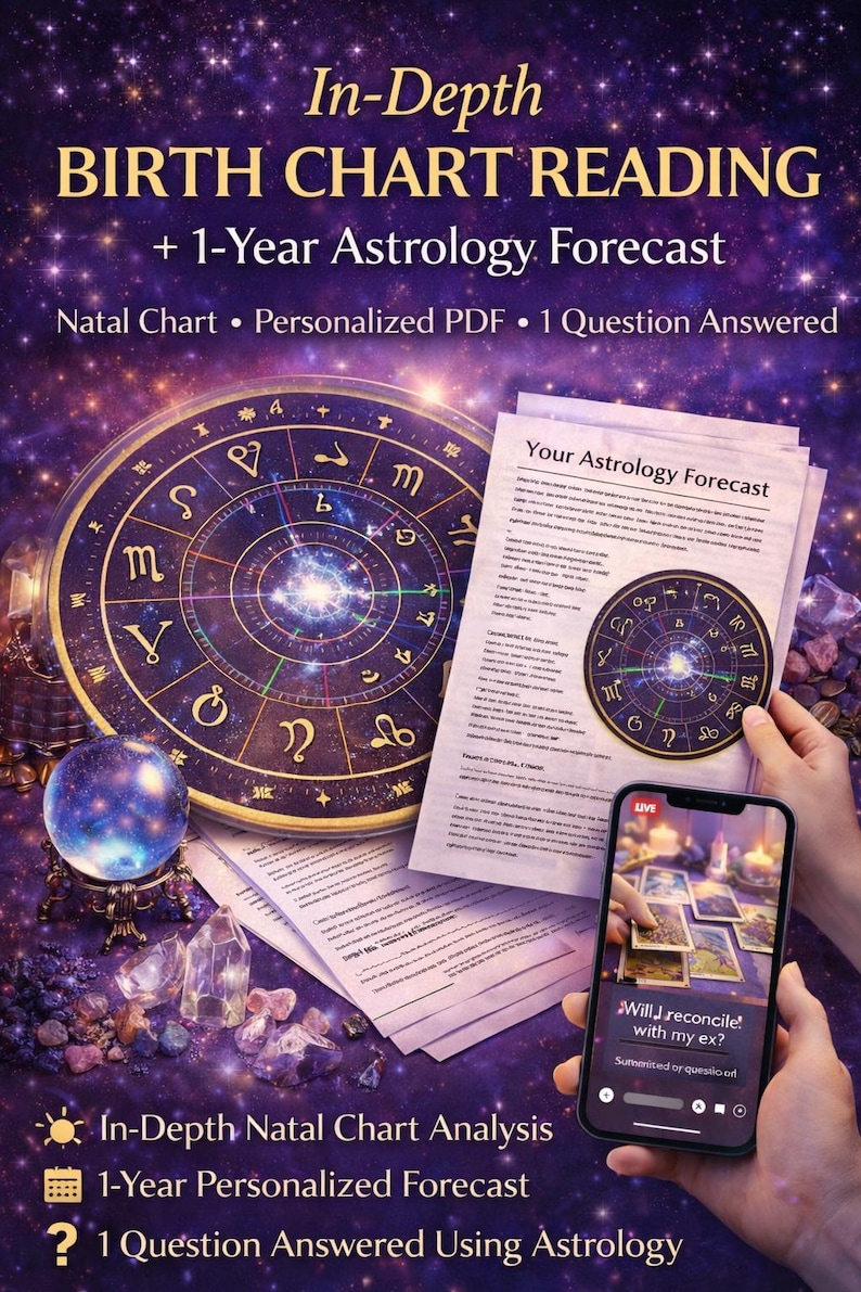 In-depth Birth Chart Reading + 1-year Astrology Forecast | Personalized ...