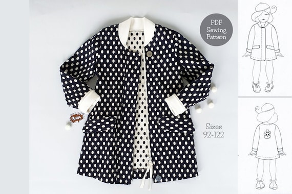 Coat Pdf Sewing Pattern Girls Jacket Pattern Summer Coat | Etsy