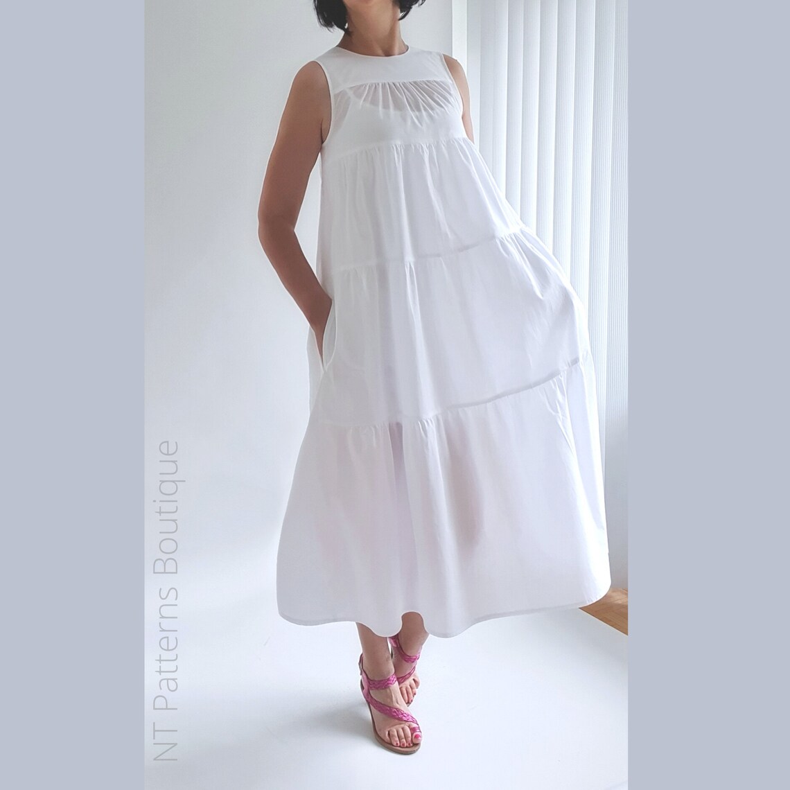 Tiered Dress PDF Pattern A Line Dress Sundress Loose Fit | Etsy