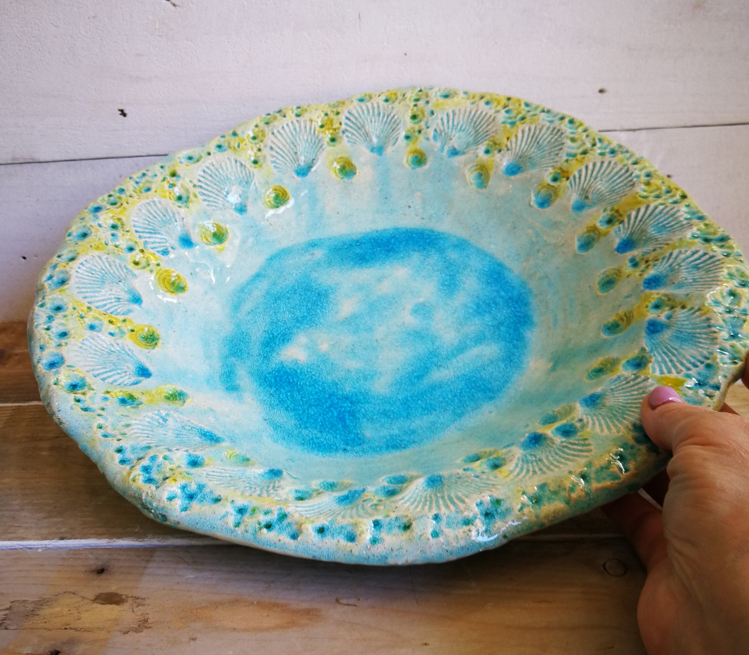 Art & Collectibles Large Ceramic Bowl XXL centerpiece SPECTACULARLY ...