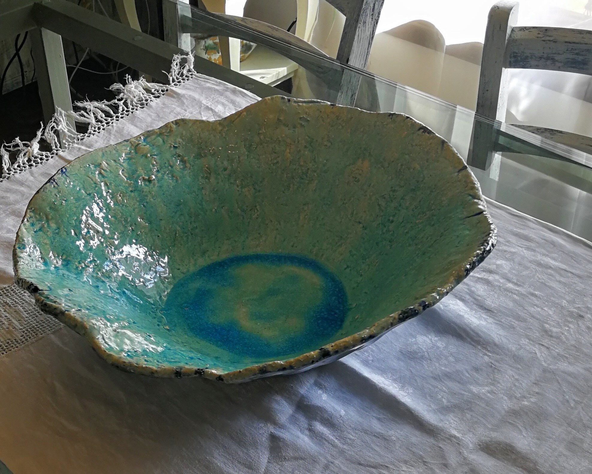 Art & Collectibles Large Ceramic Bowl XXL centerpiece SPECTACULARLY ...