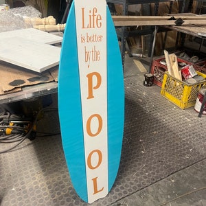 Personalized Summer Pool Sign Life is Better by the Pool Sign Tall ...