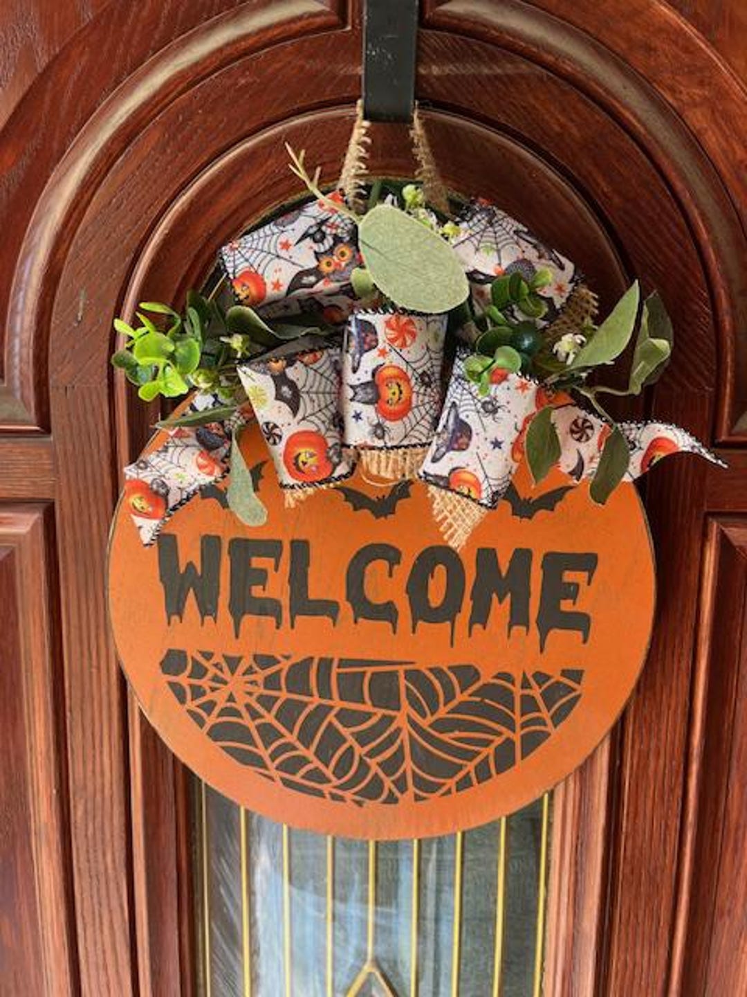 Halloween Welcome Door Hanger Halloween Decor Spooky Porch Decor Fall ...