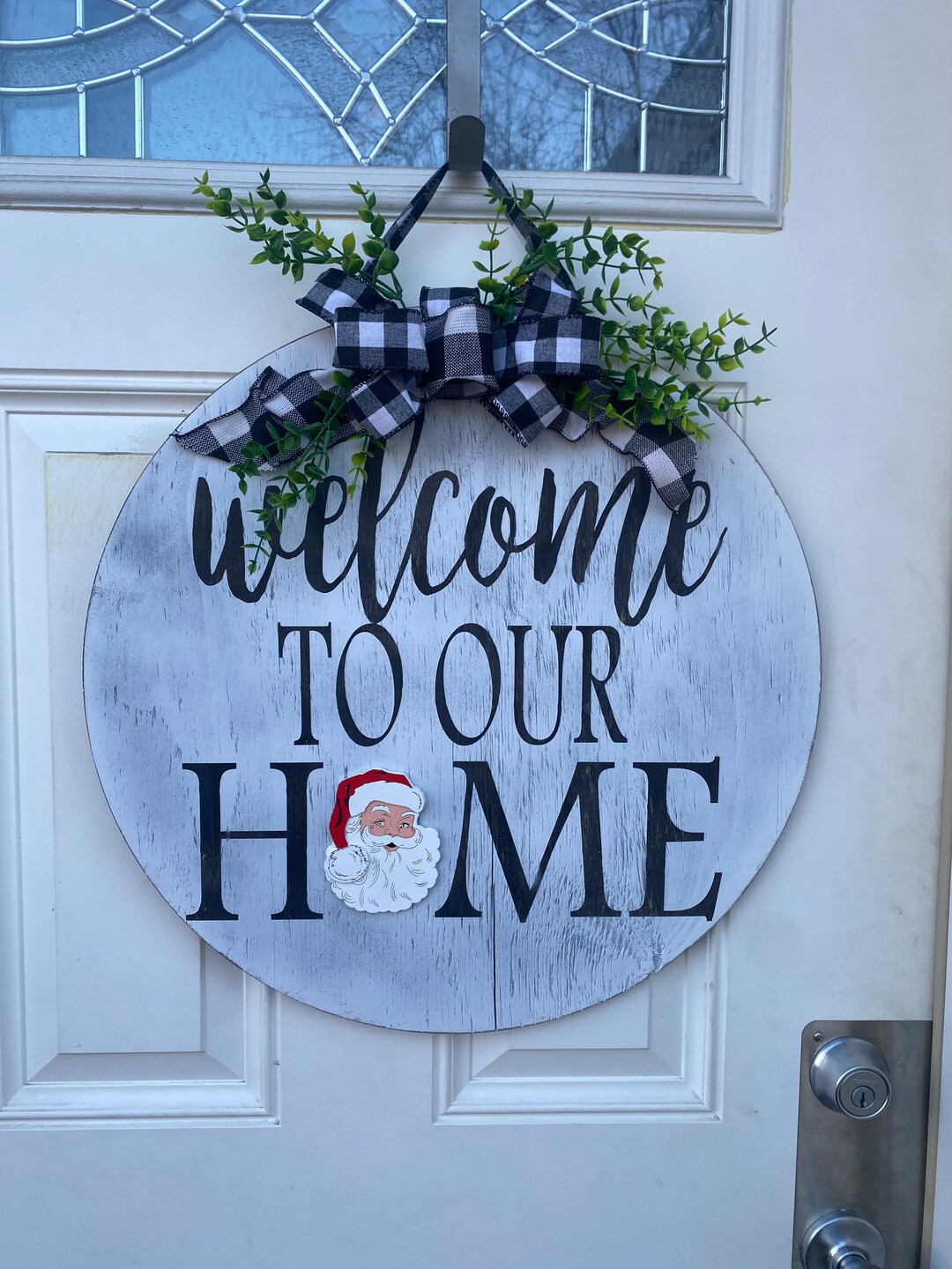 Interchangeable Welcome Sign LARGE Front Door Wreath Holiday Door ...