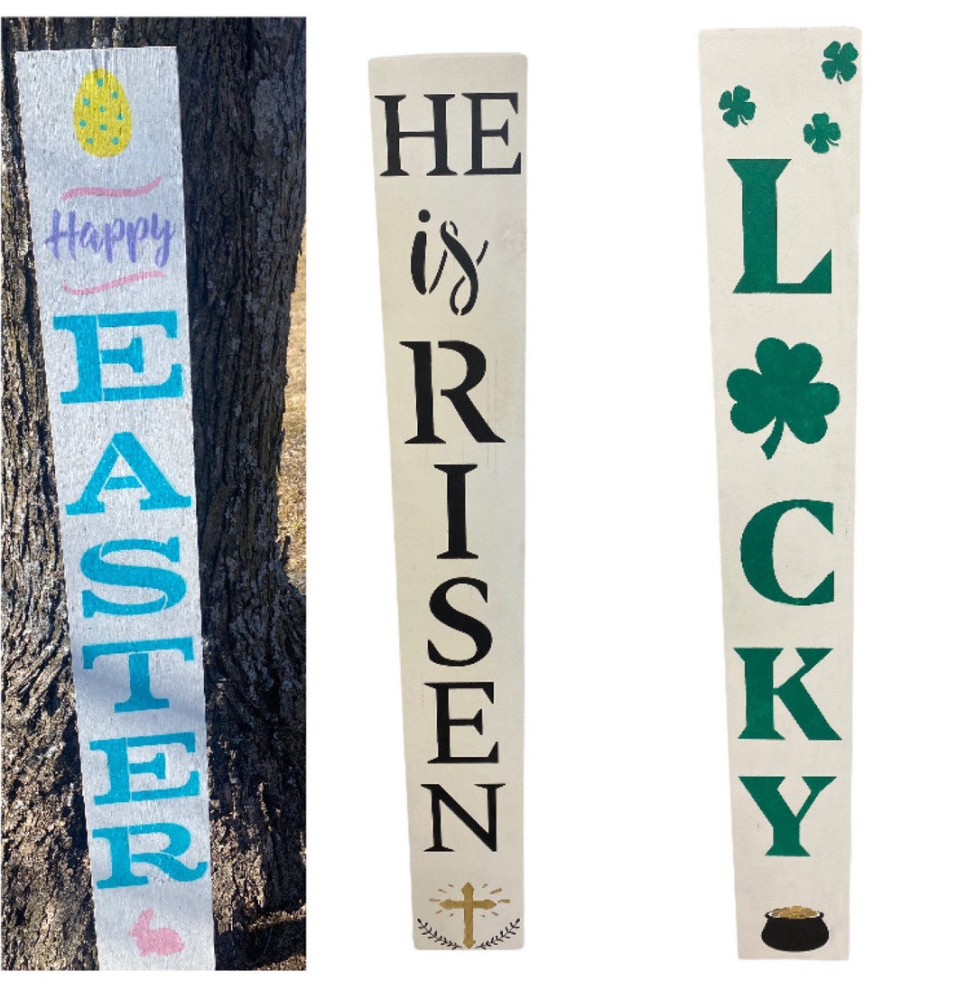 Two Sided Reversible Signs Happy St Patricks Day Porch Leaner Happy ...