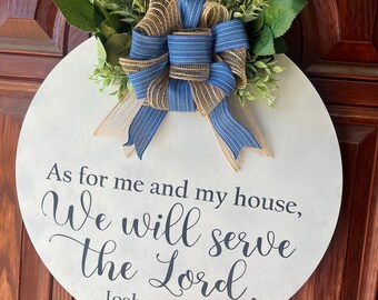 As for Me and My House Door Hanger Bible Verse Sign - Etsy