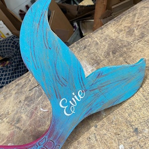 Wooden Mermaid Tail Sign Wall Decor Personalized Mermaid Sign Mermaid ...