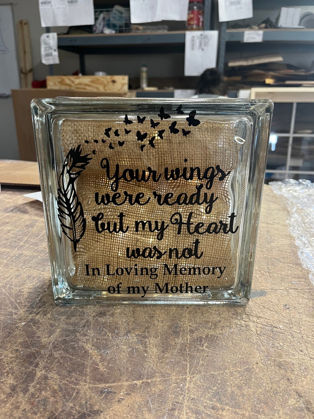 Sympathy Gift, Memorial Block, Lost Loved One, Night Light, Memorial ...