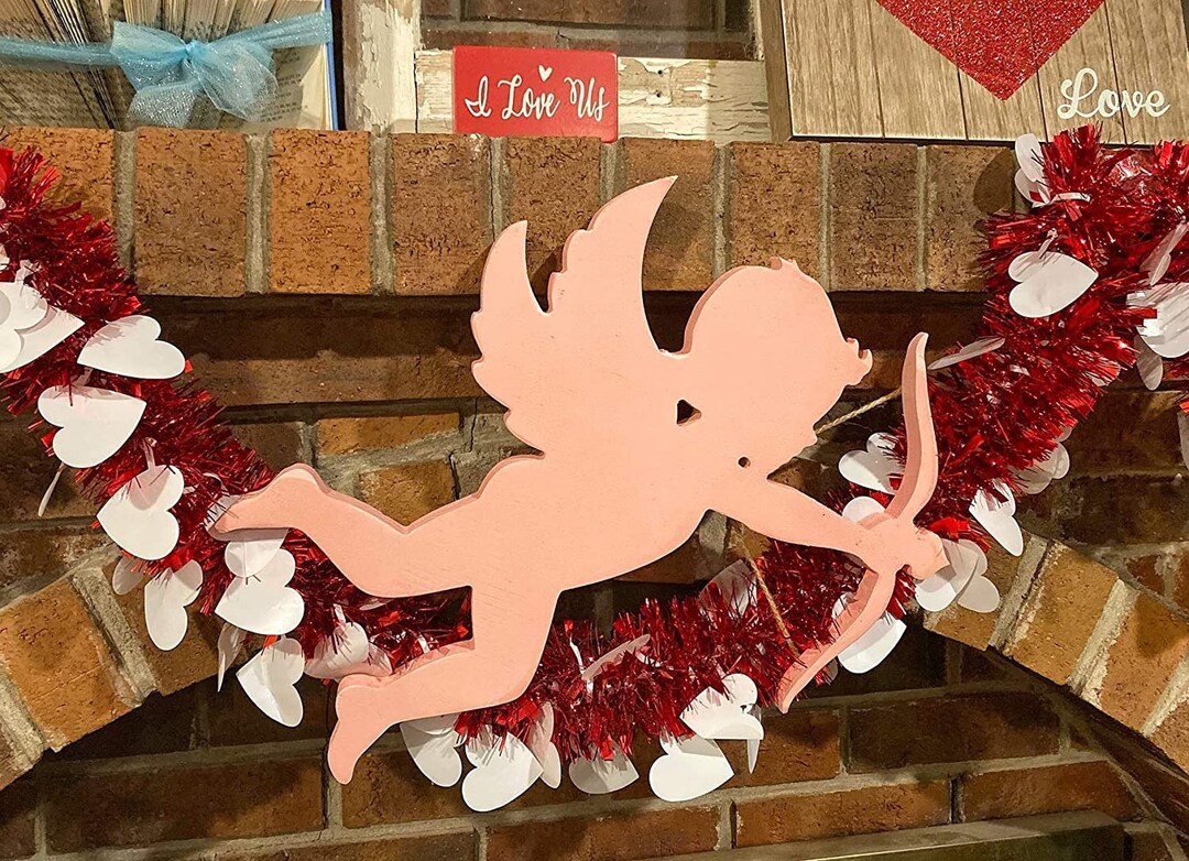 Mantel Decor Valentines Day Cherub Wall Art Valentines Day Decorations ...