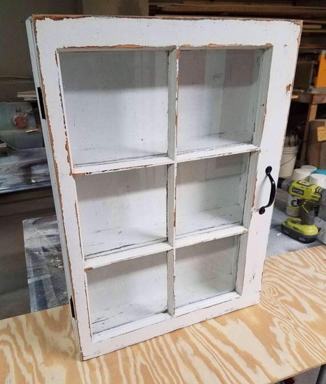 6 Pane Wood Window Medicine Cabinet Over the Toilet Cabinet Farmhouse ...