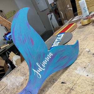 Wooden Mermaid Tail Sign Wall Decor Personalized Mermaid Sign Mermaid ...