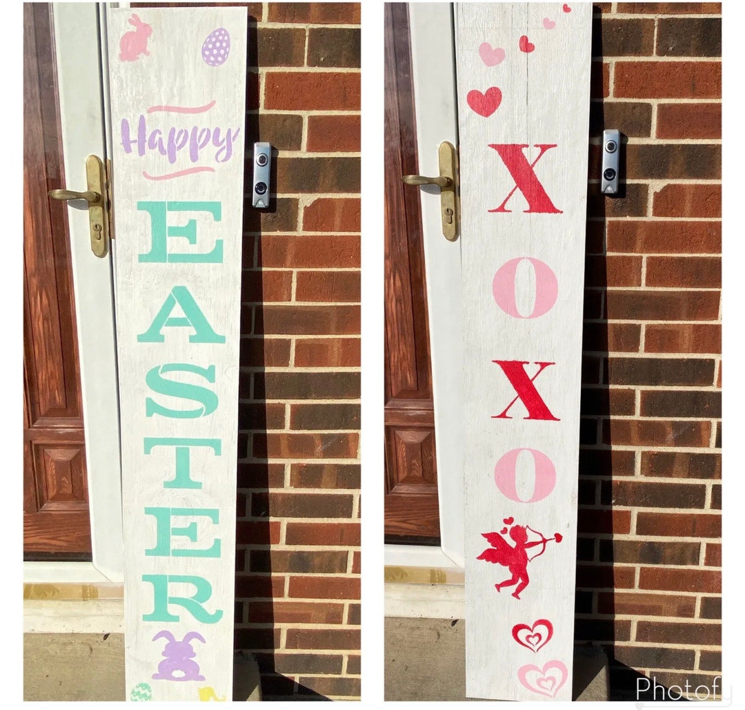Reversible Porch Sign Welcome Porch Sign Valentines Day Porch Sign XOXO ...