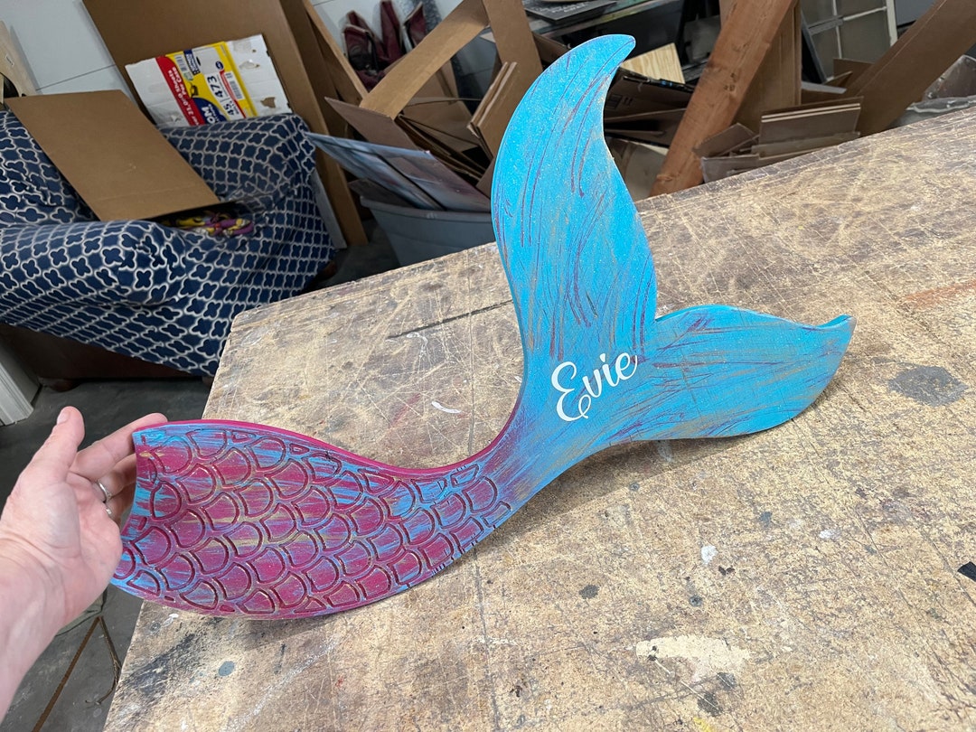Wooden Mermaid Tail Sign Wall Decor Personalized Mermaid Sign Mermaid ...
