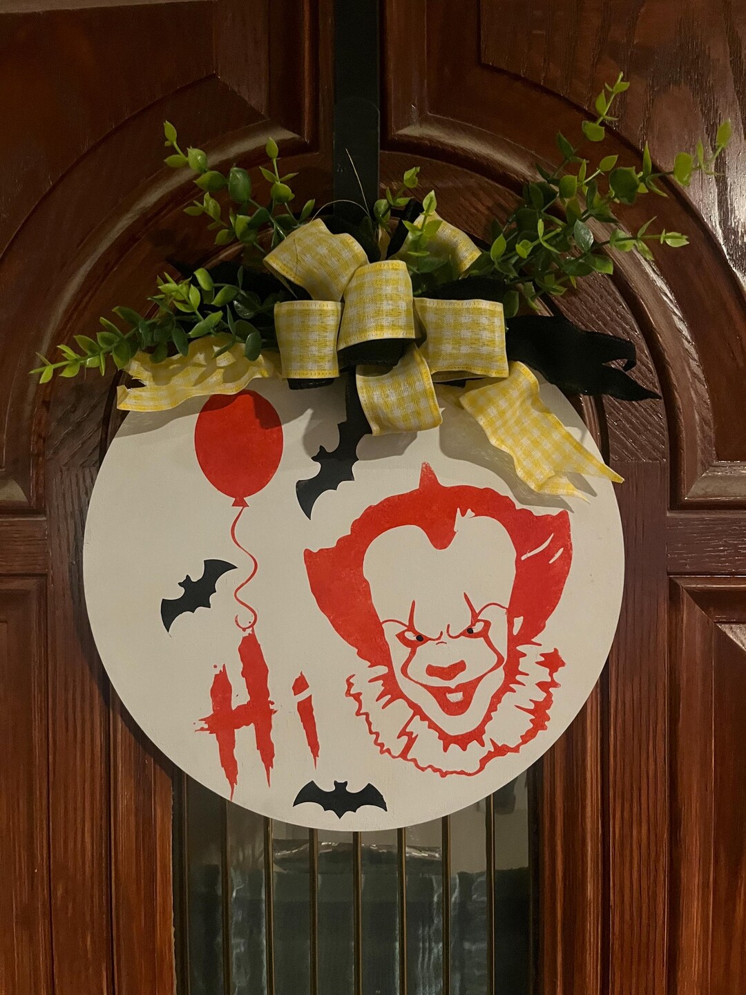 Scary Halloween Door Hanger / Scary Clown Decor / Horror Movie Buff ...