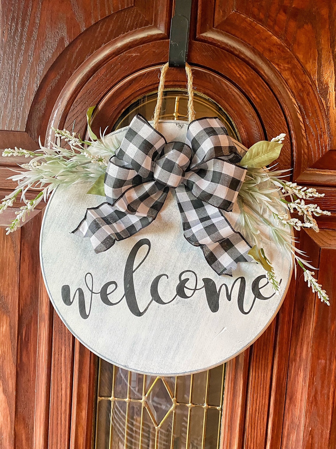 Welcome Door Hanger Sign Round All Seasons Front Door Hanger - Etsy
