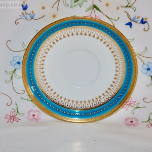 Antique 1800s Minton Turquoise and Gold Cup and Saucer - Etsy