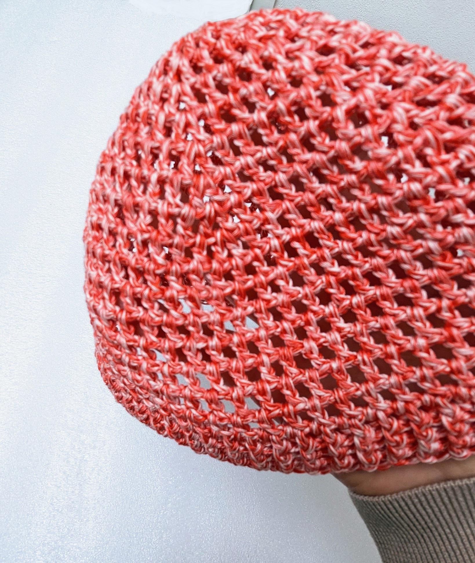 Crochet Mesh Summer Hat, Docker Cap Men, Red Mix Skull Hat, Kufi Cotton ...