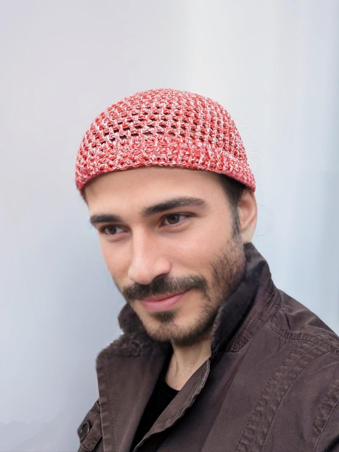 Crochet Mesh Summer Hat, Docker Cap Men, Red Mix Skull Hat, Kufi Cotton ...