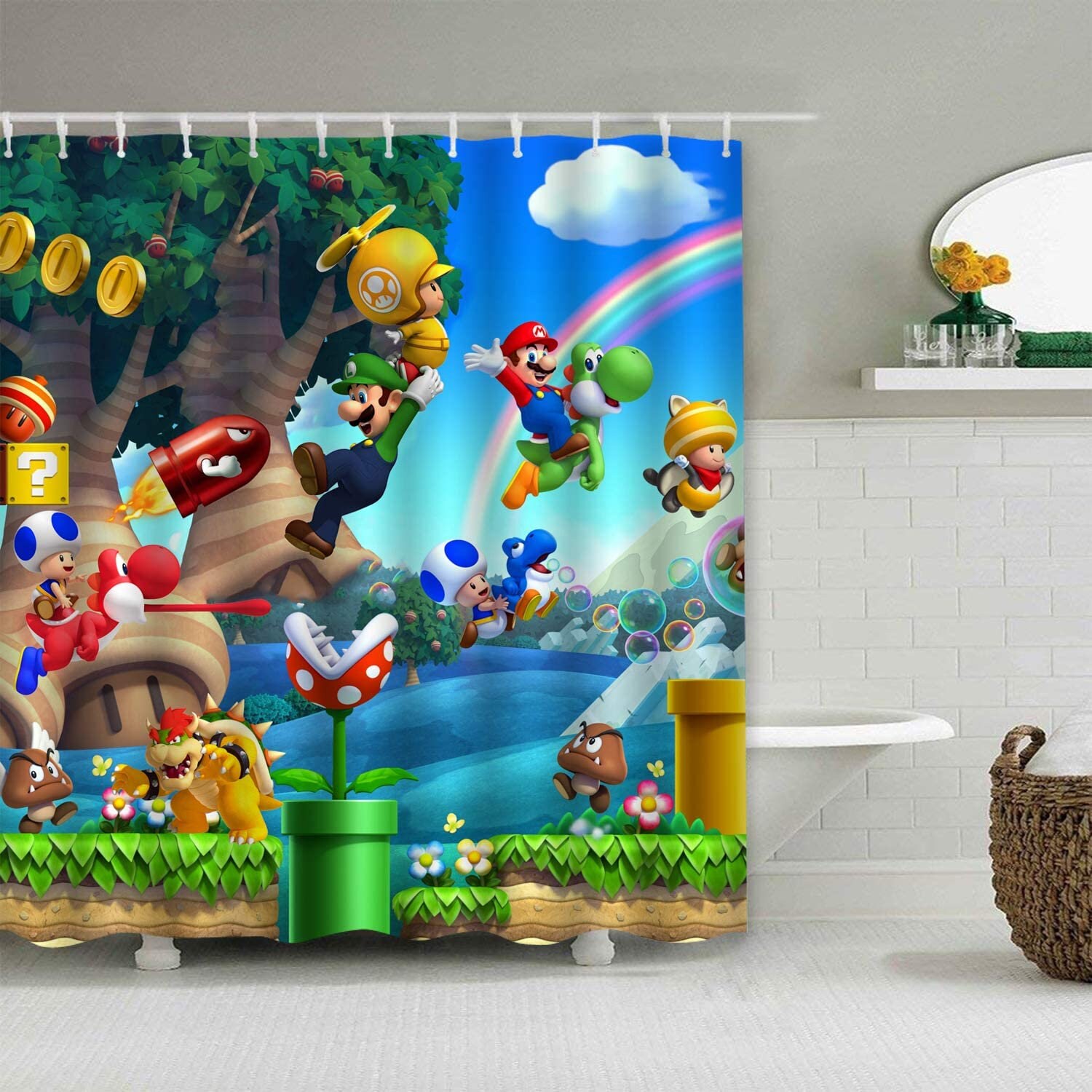 Mario Shower Curtain - Etsy