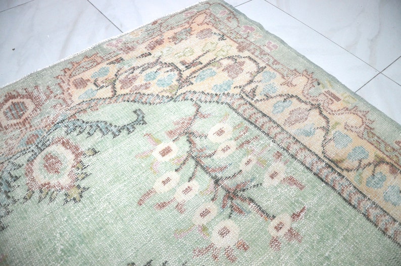 60s Turkish Green Rug Faded Green Rug Vintage Medallion - Etsy