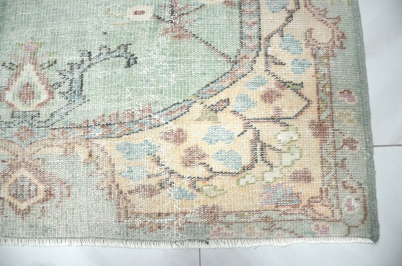 60s Turkish Green Rug Faded Green Rug Vintage Medallion - Etsy