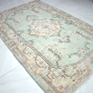 60s Turkish Green Rug Faded Green Rug Vintage Medallion - Etsy