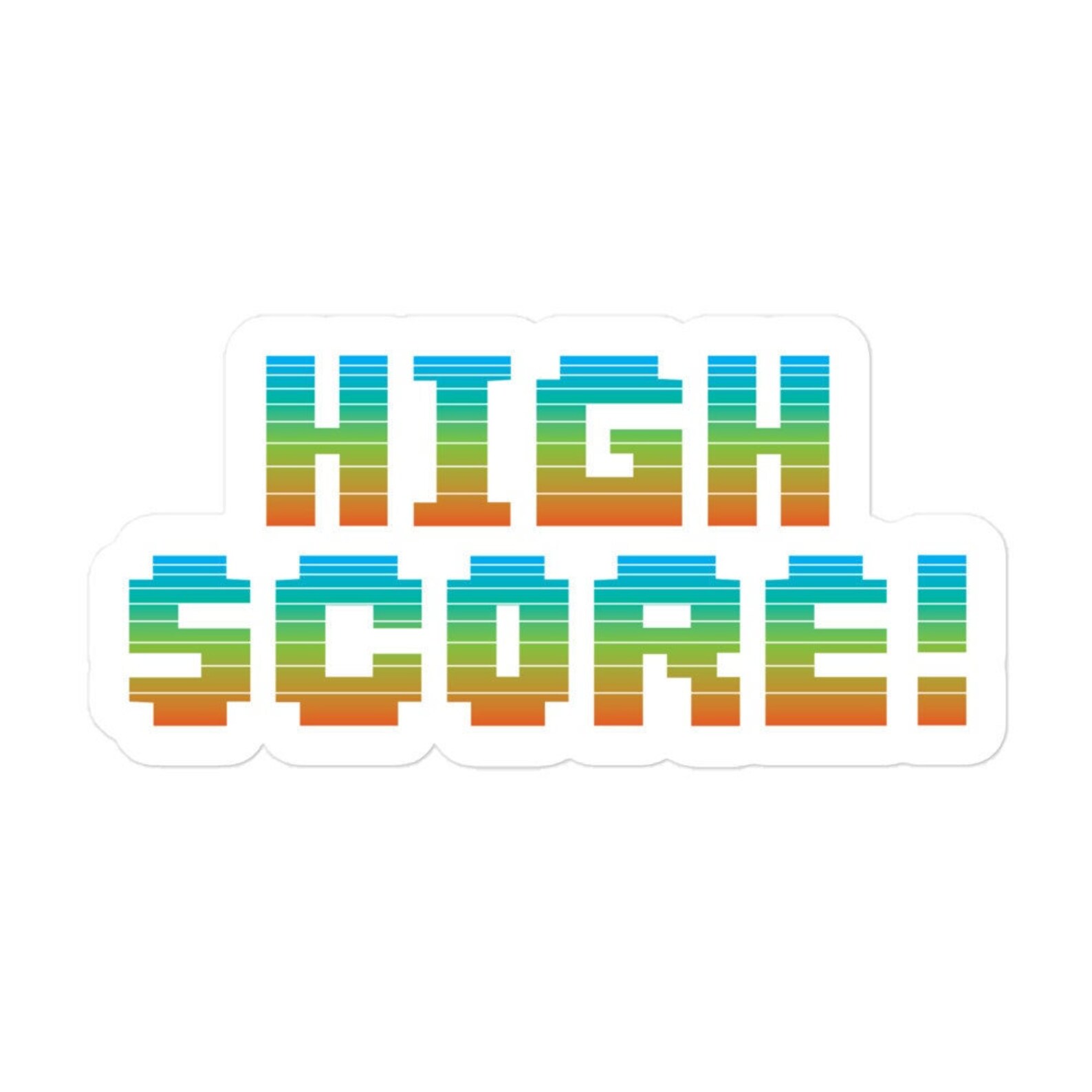 High Score! Retro Die Cut Sticker | Arcade Inspired Designs | Super ...