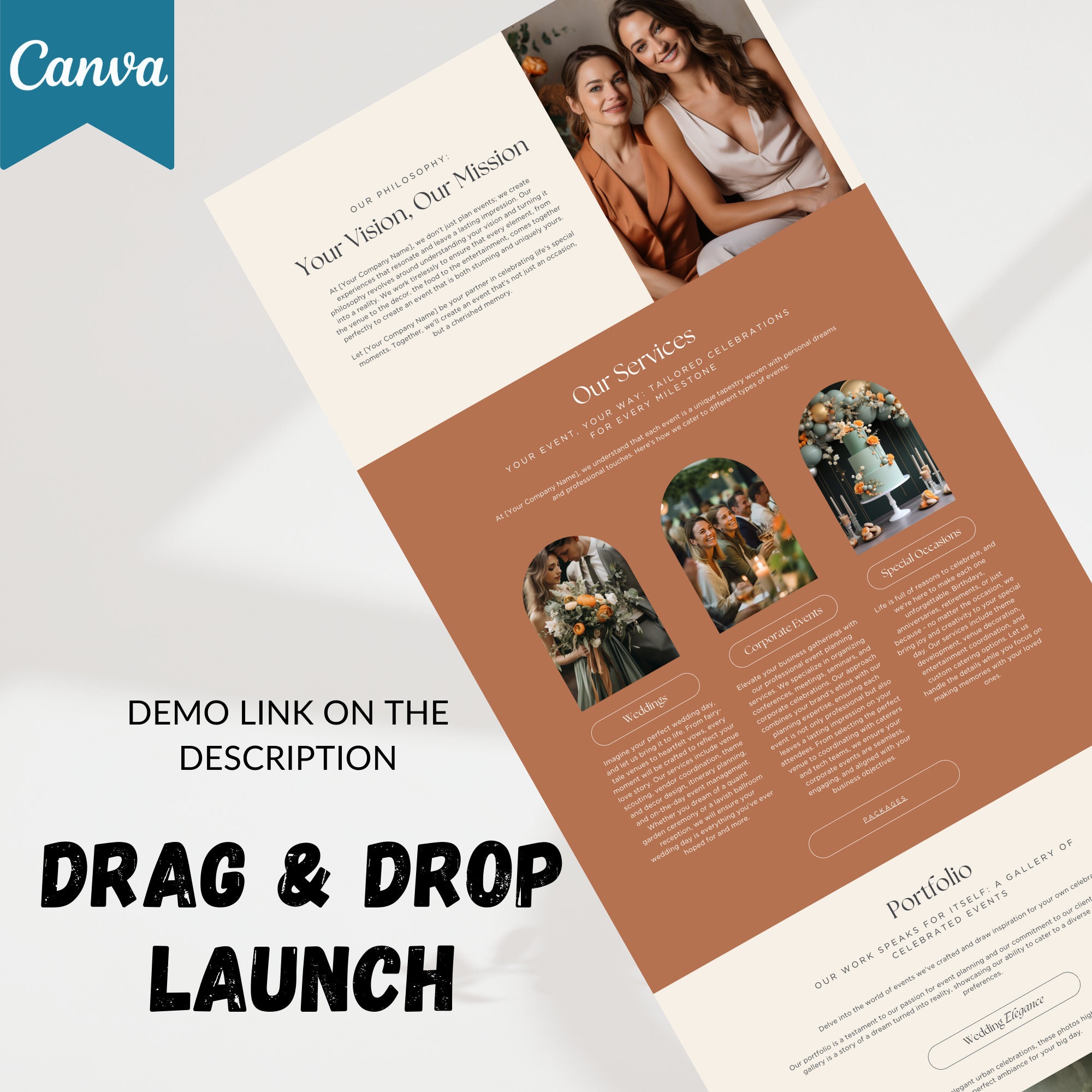 Event Planning Canva Website Template, Wedding Planning Website ...